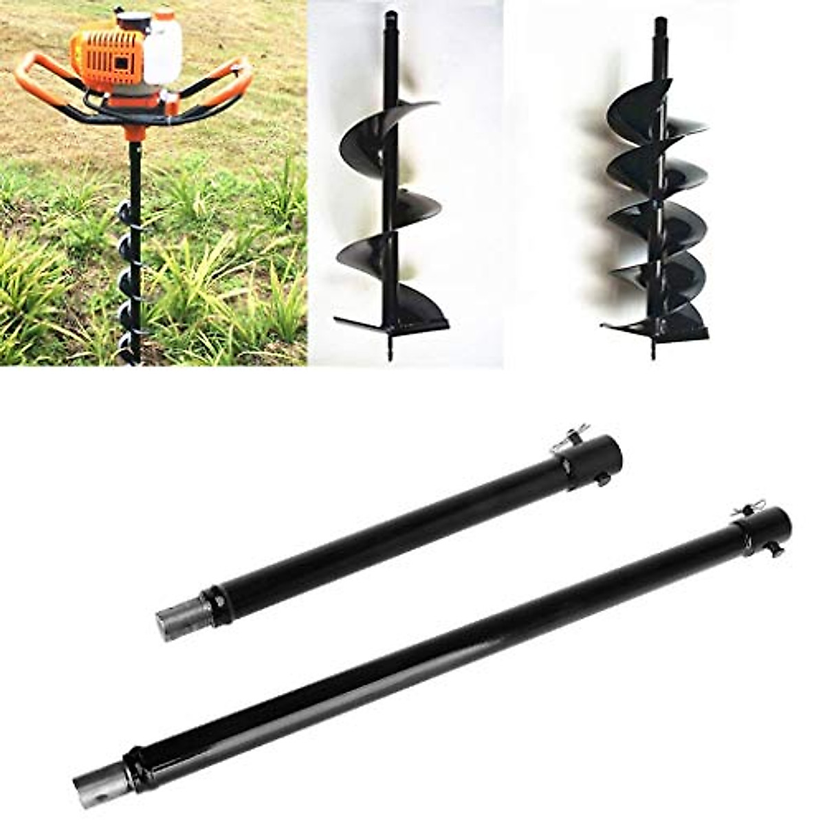 CHBC 30/50cm Extension Auger Bit Extended Length Drill Bits for Hole Digger Earth Augers Plant Garden Tool (30cm)