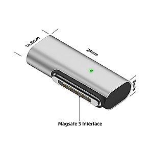 AreMe 140W 90 Degree USB C to Magnetic 3 Charging Adapter Compatible with MacBook Pro 2023 (M2, 14/16 inch), MacBook Air 2022 (M2), MacBook Pro 2021 (M1, 14/16 inch)