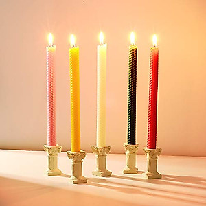 100% Pure Beeswax Handmade Taper Candles (Rose Pink) - 10 Inch Smokeless Dripless Pair - Natural Subtle Honey Smell - Elegant Honeycomb Design — by Galánta & Co.