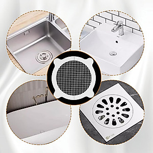 Shower Drain Hair Catcher Mesh Stickers, Drain Hole Hair Collector Shower Drain Covers, Hair Drain Stickers Filter Patches Floor Drain Stickers for Bathroom, Bathtub, Kitchen Sink (30, Style B)