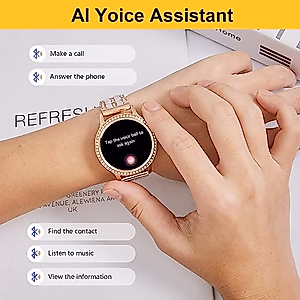 soinfo Smart Watch for Women with Answer/Make Call, Bluetooth Smartwatch for Android iOS Phones Blood Pressure Watch Sport Fitness Watch Waterproof Activity Tracker with Heart Rate Sleep Monito