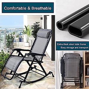 HAicom Garden Rocking Lounge Chair, Patio Rocker Chair, Living Room Chair Outdoor Garden Furniture Patio Porch Rocker Relaxing Chair, Garden Loungers and Recliners