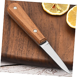 Hemoton Oyster Cutter 2pcs Stainless Steel Oyster Stainless Steel, Wood Seafood Cutting Tool Oyster Opener Clam Shucking Tools Wooden Handle Kitchen Supplies Oyster Shucker