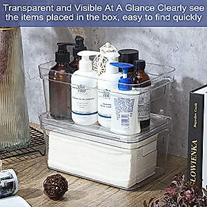 8 Pcs Clear Plastic Storage Bins with Lids Fridge Organizers Kitchen Stackable Clear Containers for Organizing Pantry Storage Bins for Refrigerator Bedroom Bathroom Office