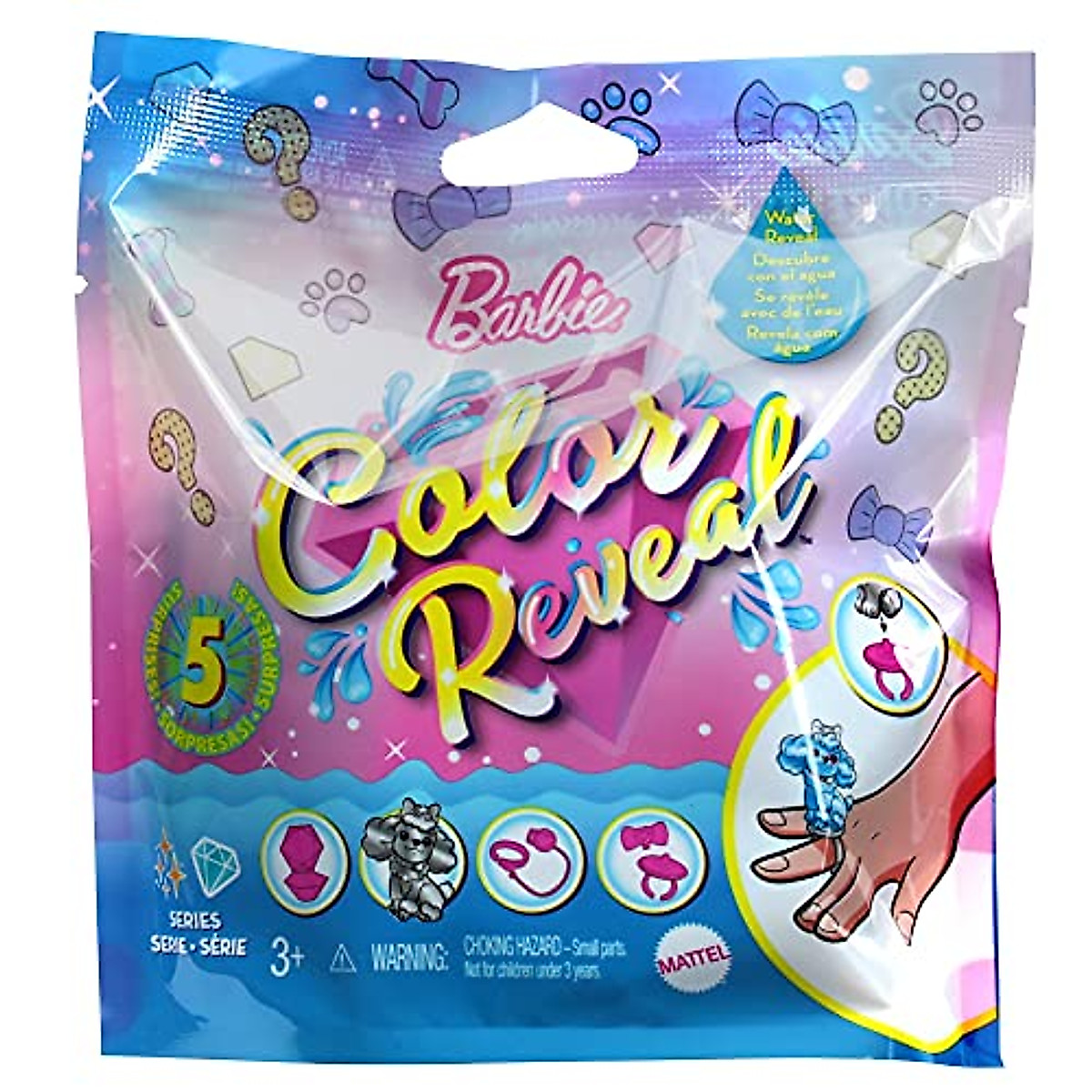 Mattel - Barbie Color Reveal Pets Glitter Series, One Surprise Color Reveal with Each Transaction