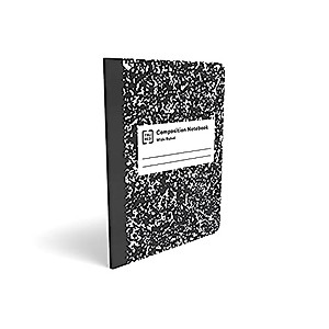 Staples 2072496 Notebook 9.75-Inch X 7.5-Inch Wide Ruled 100 Sh. Black 48/Ct