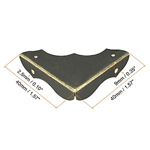 uxcell Metal Desk Corner Protectors Table Edge Cover Guard 40x40x9mm Bronze Tone 4pcs