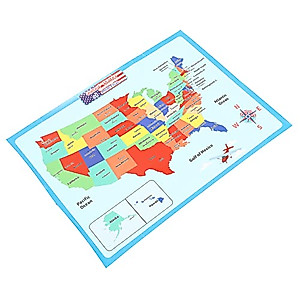STOBOK Poster 4 Sheets United States map poster US map accessories supplies playroom decor accessory supply portable decorate Decorative paintings synthetic paper US Map