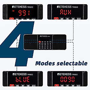 Retekess TR602 Digital Radios, Radios Portable AM FM, Stereo Rechargeable Radio Supports Bluetooth TF USB Port, Sleep Timer and Hand-Free for Home or Outdoor