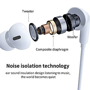 Togkun Wired Earbuds Headphones, Earphones in-Ear with Microphone and Call Controller, Noise lsolating, Bluetooth, Compatible with iPhone14/13/12/11/X/SE/8P/8/7P/7(2 Pack)