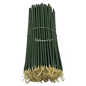 50 Natural Pure Beeswax Taper Candles 11 inch Tall Church Jerusalem Holy Land Decorative Thin Candle Home Decor (Green)