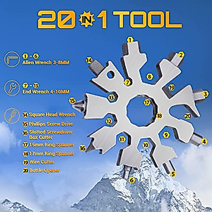 PARIGO Snowflake Multi Tools & LED Flashlight Gloves - Christmas Stocking Stuffers Gifts for Men