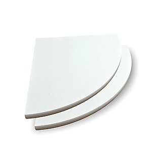 Tenedos Premium Quality Pure White Engineered Marble Bathroom Shower Corner Shelf Polished 9x9 inch - Maintenance Free, Stain Resistant (2)