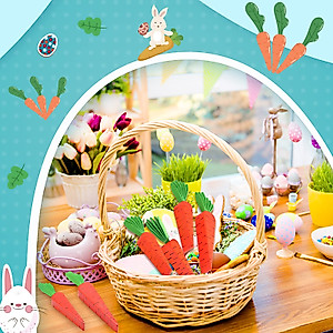 6 Pieces Rustic Wooden Carrots Easter Carrot Easter Decorations Artificial Carrots Tiered Tray Decorations for Easter Bunny Decor Spring Garden Decor Party Supply DIY Crafts Home Kitchen Decor