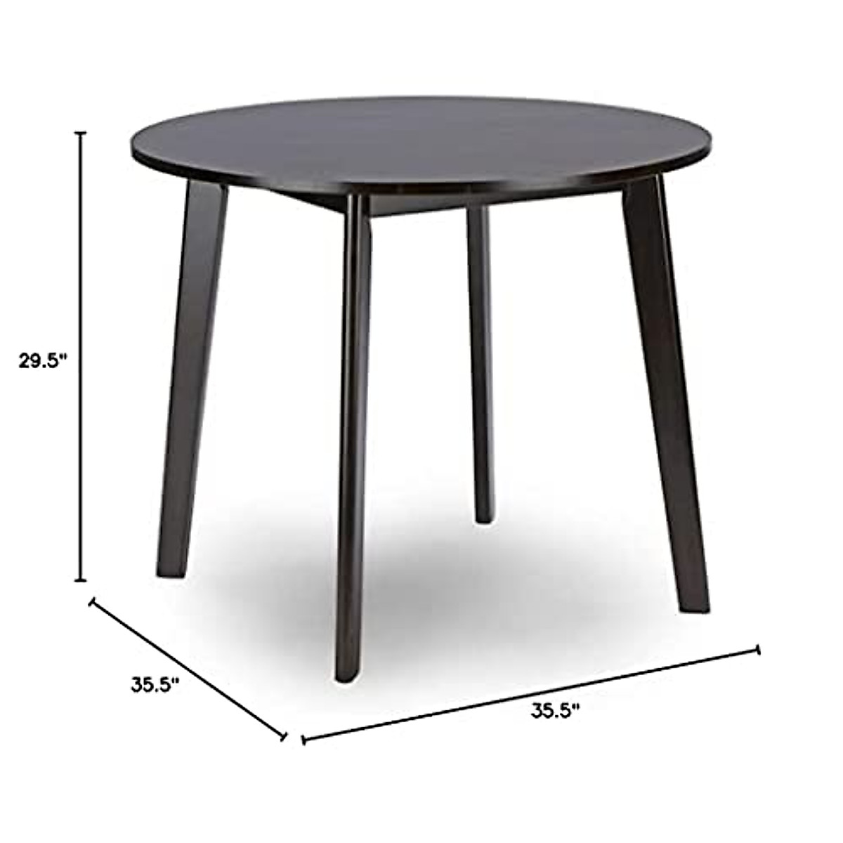 Baxton Studio Debbie Mid-Century Round Dining Table, Dark Brown