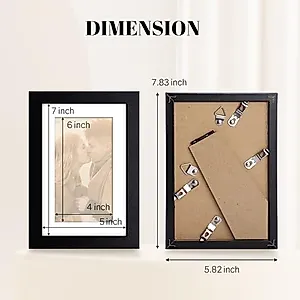 TWING Picture Frames 5x7 Set of 6, Photo Collage Frame for Wall Decor Mounting or Table Display Black Composite Wood