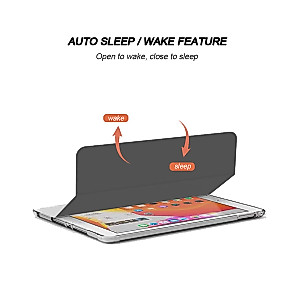 WUJULEO for iPad Air 5th Generation Case 2022/2020 iPad Air 4th Generation Case 10.9 inch, Frosted Silicone Soft Back Cover with Pencil Holder, Trifold Stand Auto Sleep/Wake, Composition Book Black