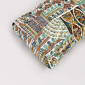 YuHeGuoJi Beige Paisley Duvet Cover Queen 100% Cotton Rust Floral Duvet Cover 3 Pcs Set 1 Exotic Boho Damask Patterned Duvet Cover with Zipper Ties 2 Pillowcases Bohemian Flower Bedding Set Soft