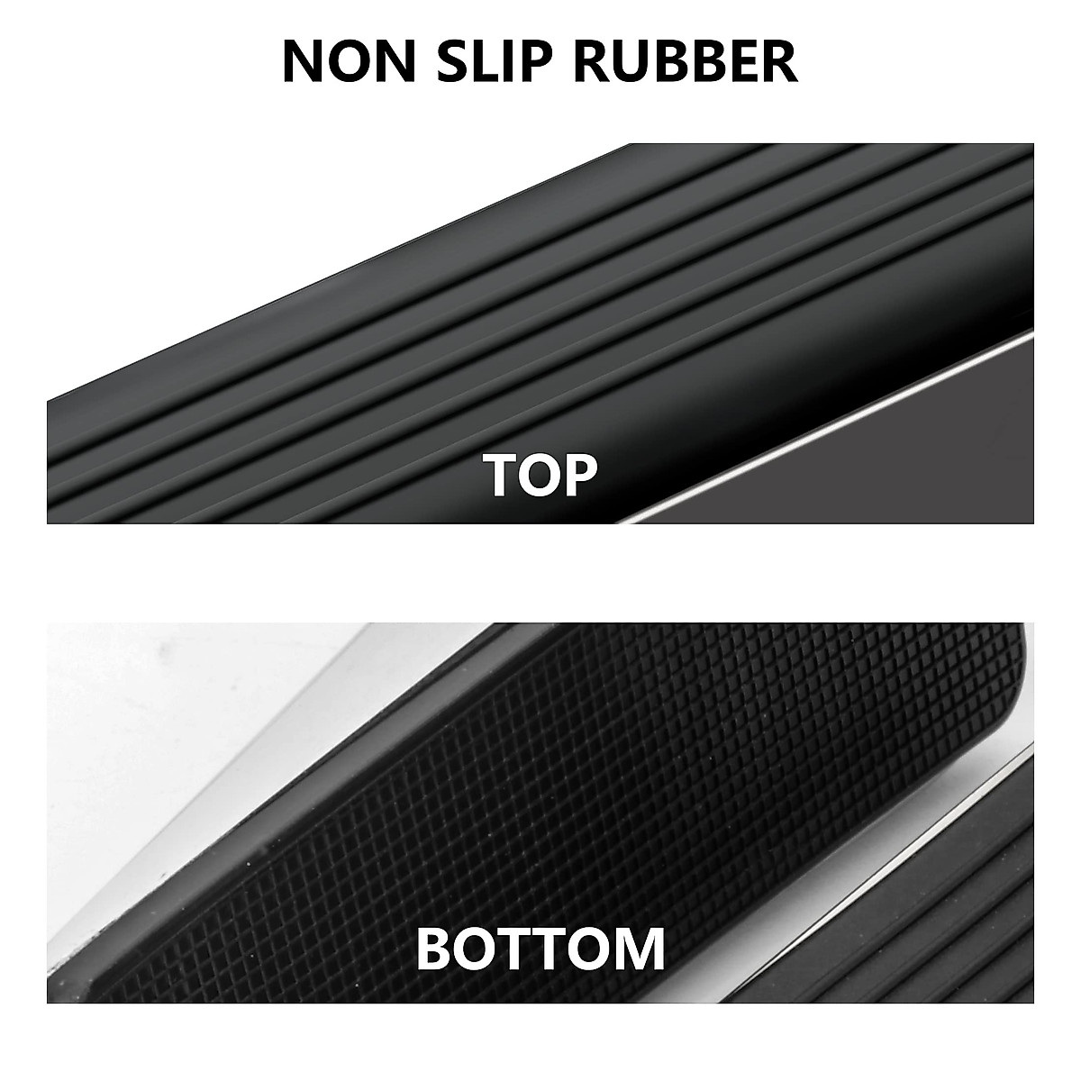 Techoln Heavy Duty Door Stopper, Rubber Wedge,304 Stainless Steel Security Door Stops,Suitable for All Floor Surfaces, with Hangers for Easy Storage (2, Black)