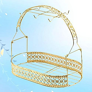 Operitacx Coffee Mug Holder with Saucer Organizer Cup Drying Rack 6 Cup Hooks Drainer Organizer Mug Tree Drinking Glass Holder Stand Mug Drainer Tray for Cups Mugs Cup Stand