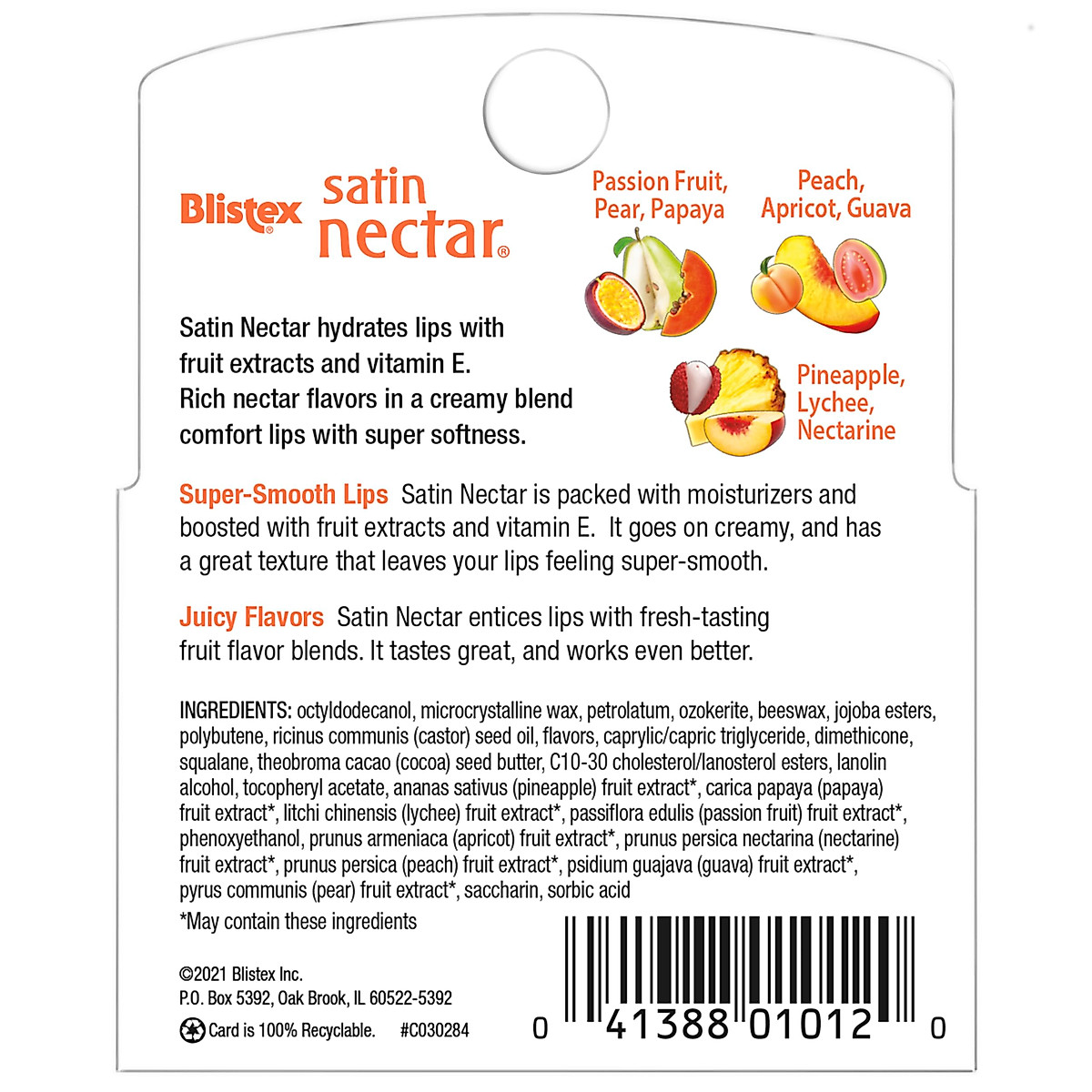 Blistex Satin Nectar Lip Moisturizer Variety Value Pack 0.15 Ounce Each