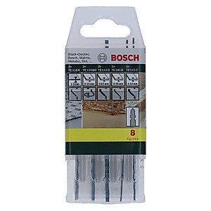 Bosch 2607019458 Jigsaw Blade Set with T-Shaft 8 Pcs