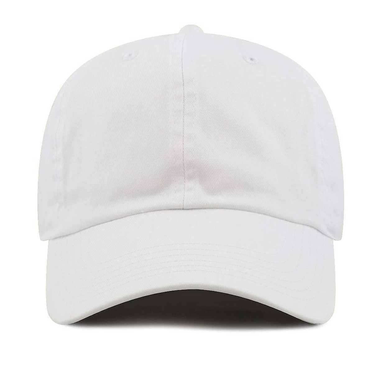 The Hat Depot Women Men Blank Washed Low Profile Cotton and Denim Baseball Cap Hat (White)