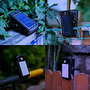 4 Pack Solar Motion Sensor Security Umbrella Light,Clip on Lights Outdoor with 40 LED,2 Modes Wireless Waterproof for Patio Wall Garage Hiking Camp Tent Portable Emergency Lighting