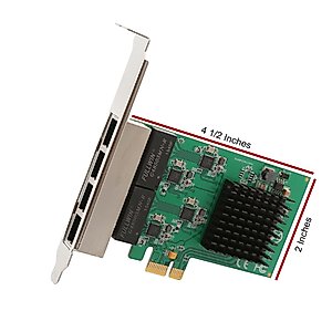 SYBA MULTIMEDIA 4 Port Gigabit Ethernet PCI-e X1 Network Interface Card (SI-PEX24042)