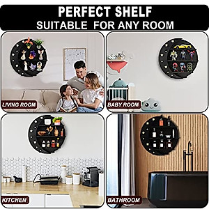 RNOONY Crescent Moon Shelf for Crystals| X Large - Boho Shelves Essential Oil Shelf, Wooden Moon Shelf, Crystal Display Shelf, Moon Decor, Wiccan Decor, (Black)