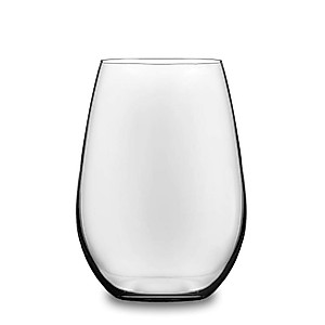 Libbey Signature Kentfield Stemless 12-Piece Wine Glass Party Set for Red and White Wines