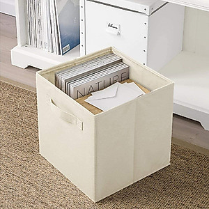 ShellKingdom Storage Bins, Foldable Fabric Storage Cubes And Cloth Storage Organizer Drawer For Closet And Toys Storage,2 Pack（Beige）