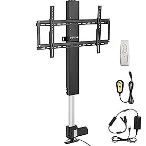 VEVOR Motorized TV Lift Stroke Length 31 Inches Motorized TV Mount Fit for Max.60 Inch TV Lift with Remote Control Height Adjustable 42-73 Inch,Load Capacity 132 Lbs