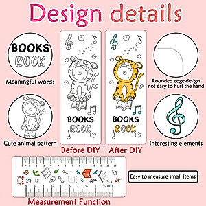 Anseal 120 PCS Color Your Own Bookmarks Bulk, DIY Bookmarks for Kids/Teens, Cute Animal Bookmarks for Reading Lover, 12 Styles Fun & Personalized Bookmark for Students, Classroom Rewards Supplies