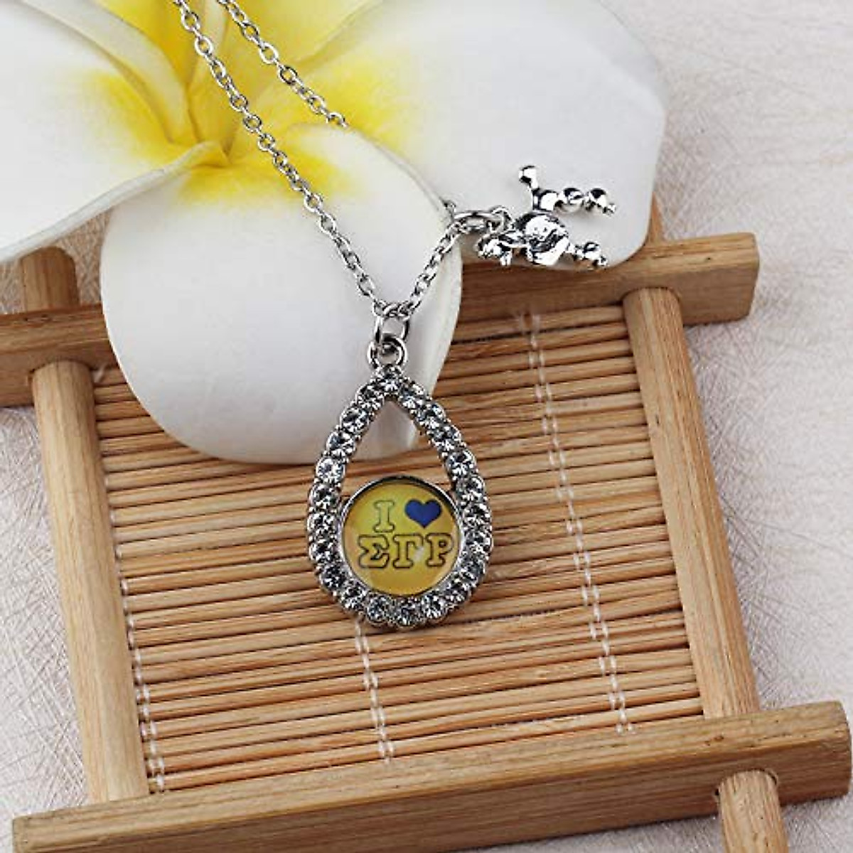 AKTAP SGRho Gift SGRho Sorority Paraphernalia Gift Greek Sorority Sister Jewelry For Women Girl (Yellow Sigma Gamma E)