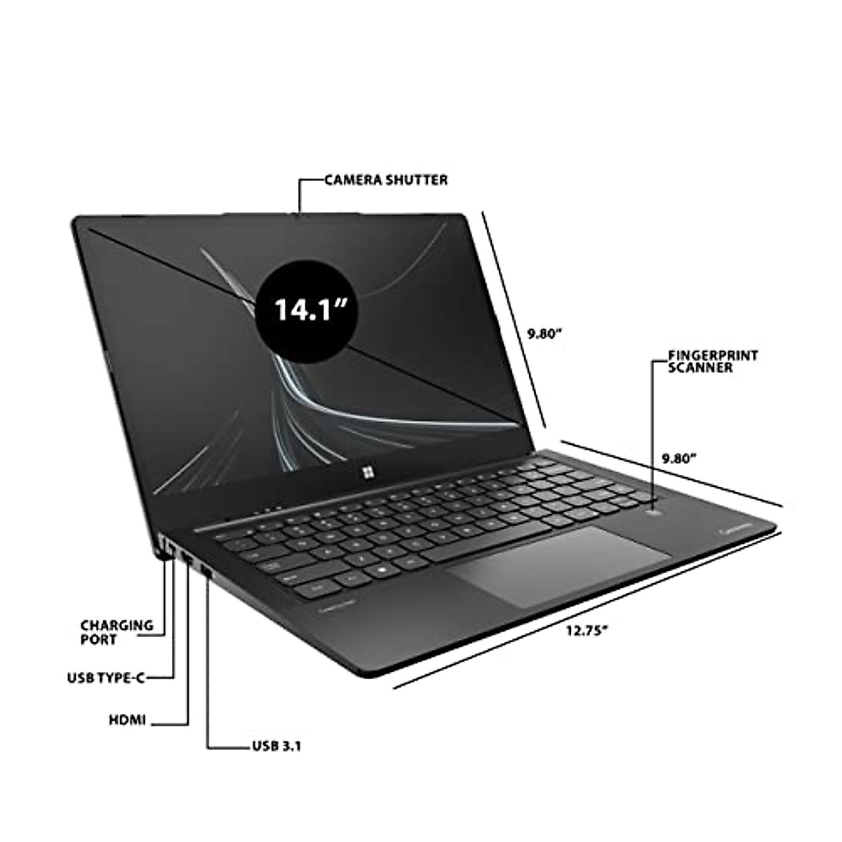 Gateway Ultra Slim Notebook, 14.1" Touchscreen IPS FHD, 12th Gen Intel Core i7-1255U Quad-Core, 8GB RAM, 256GB SSD, Fingerprint Scanner, Webcam, WiFi 6, USB-C, HDMI, Win11 pro