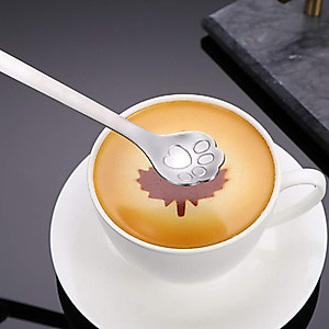 Maydahui 6PCS Cat Paw Spoon Hollow Out Coffee Spoons 5.8 inch 18/10（304 ）Stainless Steel Teaspoon for Dessert Ice-cream Stirring Home Kitchen Restaurant