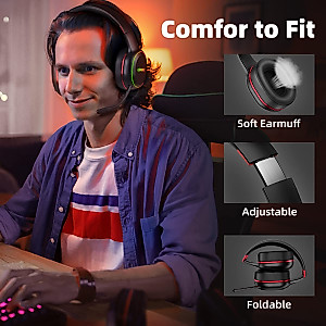 KOFIRE UG-05 Wireless Gaming Headset for PS5, PS4, Nintendo Switch, PC, 2.4Ghz Ultra Low Latency Bluetooth Gaming Headphones with Removable Mic, Soft Menory Earmuffs, 3.5mm Wired for Xbox Series