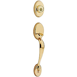 Kwikset 800CEXLL L03 SMT CP Chelsea Single Cylinder Handle set with Lido Lever Featuring SmartKey, Lifetime Polished Brass