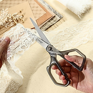 LIVINGO Scissors All Purpose for Office - 3 Pack 8 Inch Sharp Stainless Steel Heavy Duty Fabric Paper Cutting Shears for Crafts, Sewing School Home Use