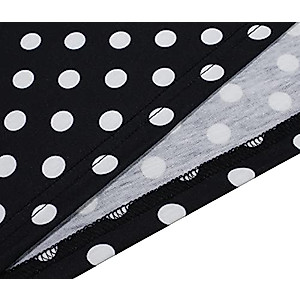 Lyrur Women's Vintage Polka Dot Black Wrap Dresses Knee Length Short Sleeves Sheath V Neck Casual Party Work Dress(L,9069-Black Dot)