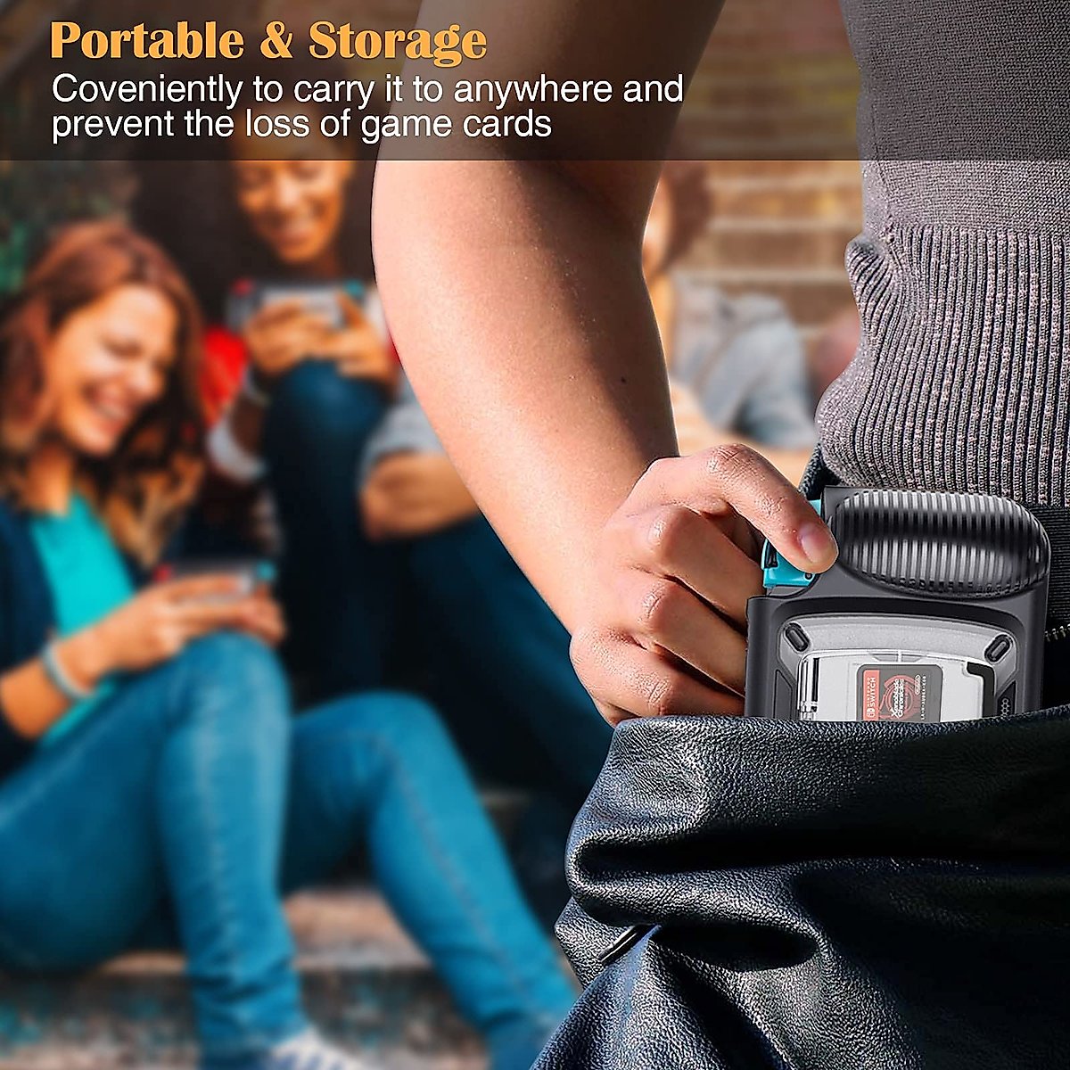 Protective Case for Nintendo Switch, KENOBEE Thicken TPU Switch Cover With Adjustable Kickstand & Detachable Game Holder, Grip Case Protector for Nintendo Switch Console and Joy-Con Controller