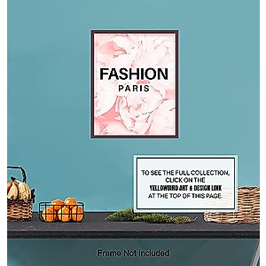 Designer Fashion Wall Art & Decor - 8x10 Glam Room Decor - Luxury Living room Home Decor - Designer Wall Art Poster Picture - Pink Bedroom Wall Art - Couture Glamour Wall Art - Luxury Gift for Woman
