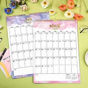 2023-2024 Wall Calendar - 18 Monthly Wall Calendar 2023-2024, 12" x 17", Jul. 2023 - Dec. 2024, Twin-Wire Binding, Hanging Hook, Blocks and Julian Dates - Colorful Waterink