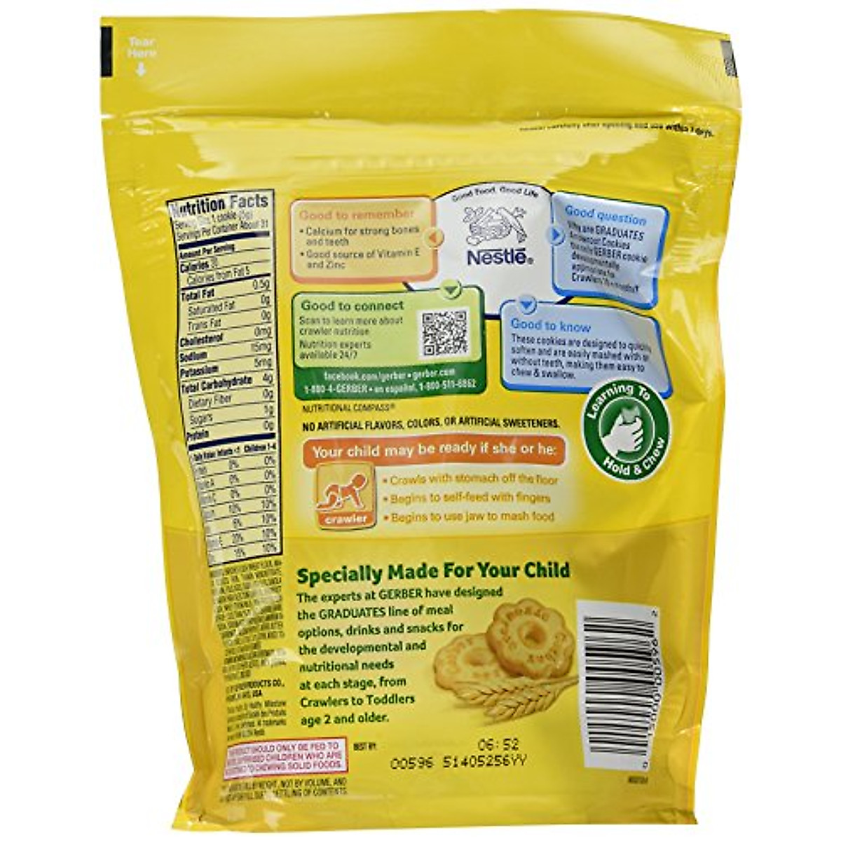 Gerber Graduates Arrowroot Cookies 5.5 oz (Pack of 4)