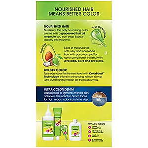 Garnier Nutrisse Ultra Color Nourishing Hair Color Creme, DN1 Light Cool Denim (Packaging May Vary), 1 Count
