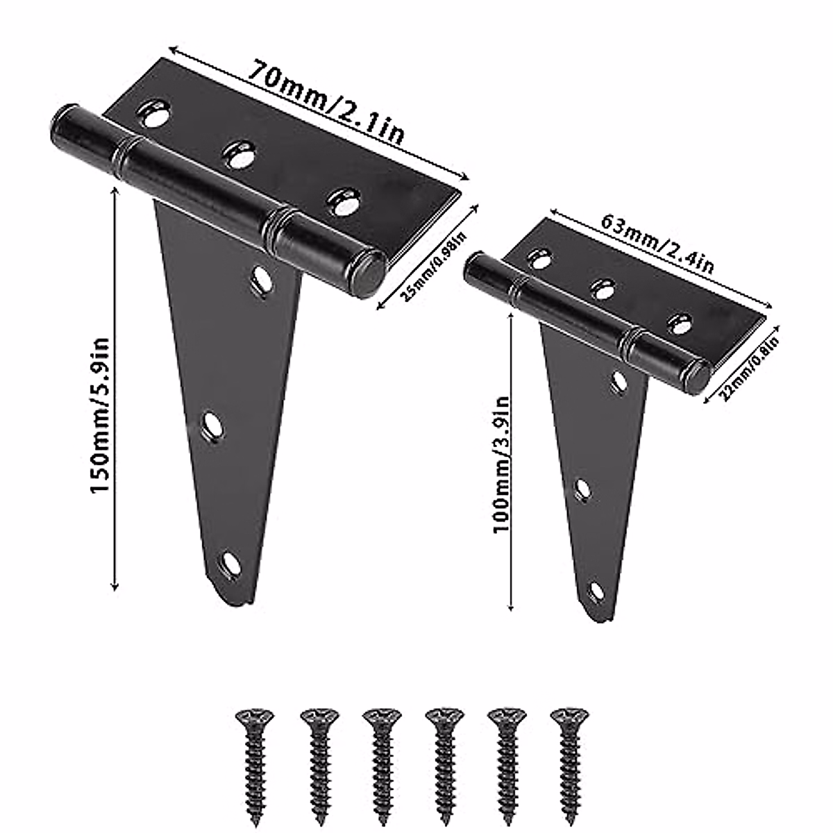 Heavy Duty T Hinge Tee Hinge T Strap Hinge Shed Hinge Gate Hinge Barn Hinge Fence Hinge Door Hinge Wrought Rustproof All Size Black