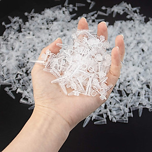 AUEAR, 1000 Pack 0.2ml Micro Centrifuge Tube with Lids Plastic Sample Small Bottle Container Test Vials Micro Centrifuge Tube Clear