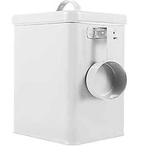 Angoily Metal Rice Storage Container Rice Canister with Lid Cereal Containers Dispenser Sealed Food Storage Container for Cereal Beans Pet Food White
