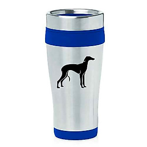 16oz Insulated Stainless Steel Travel Mug Coffee Mug Tumbler Greyhound (Blue)